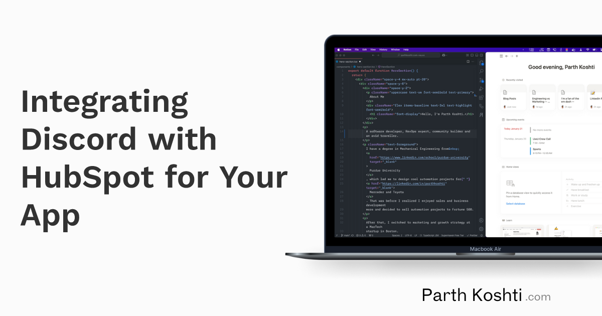 Integrating Discord with HubSpot for Your App | Parth Koshti