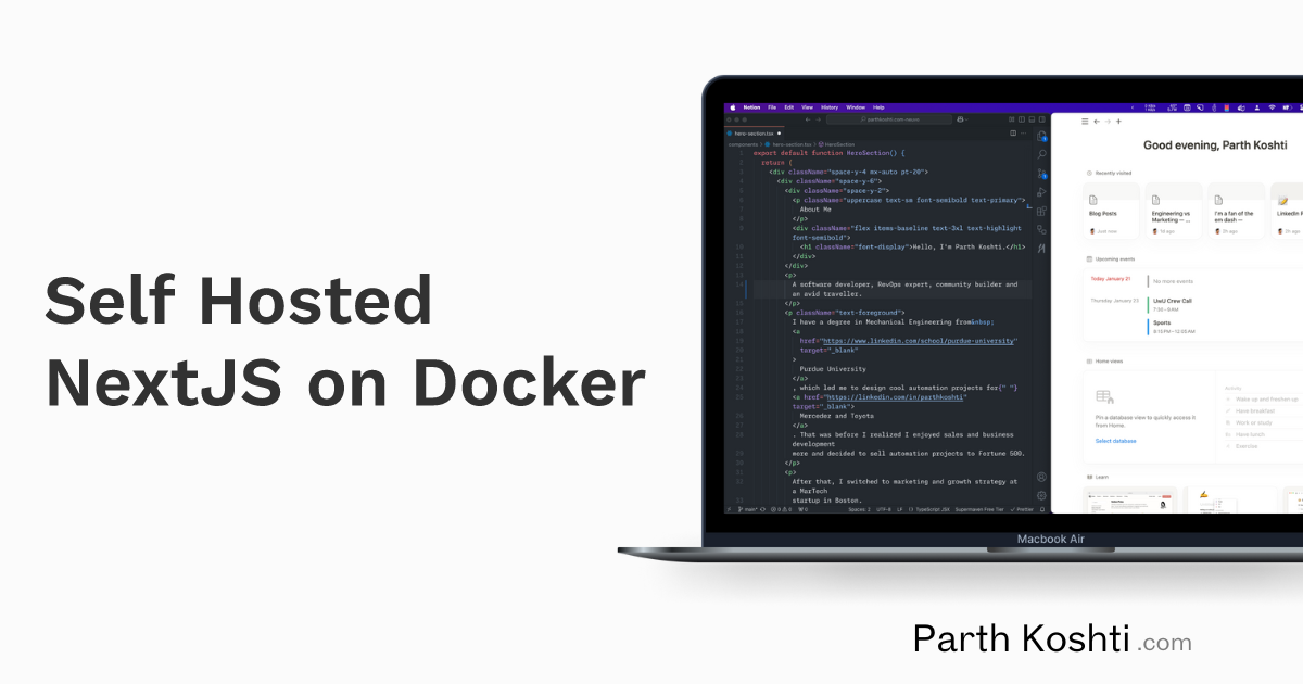 Self Hosted NextJS on Docker | Parth Koshti